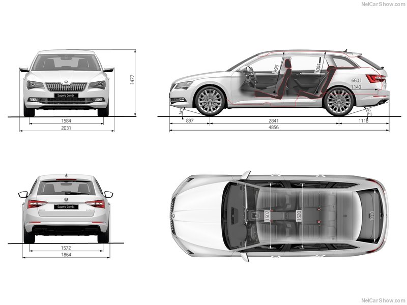 Skoda Superb Combi 2019 Kofferraum Masse